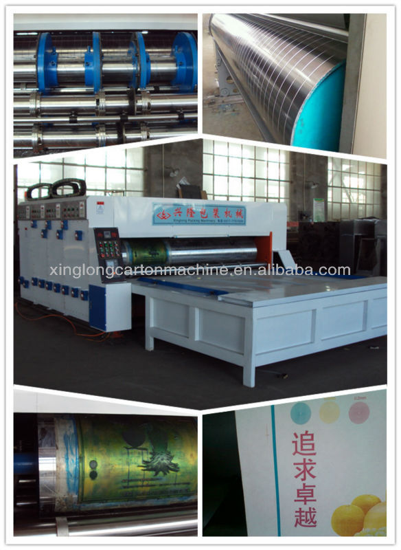 flexo colors carton box printing and slotting machine